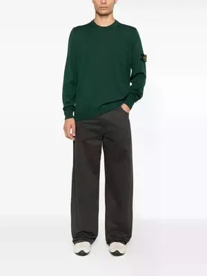 Stone Island Crew Neck Patch Sweater - Green