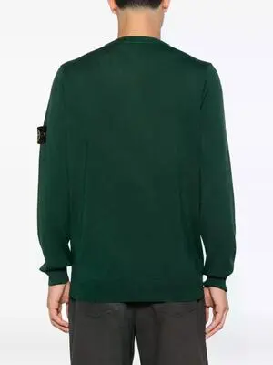 Stone Island Crew Neck Patch Sweater - Green