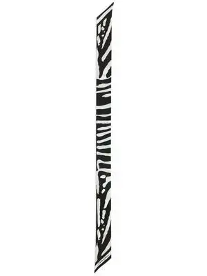 Dolce & Gabbana Zebra-print Twill Headscarf - Black