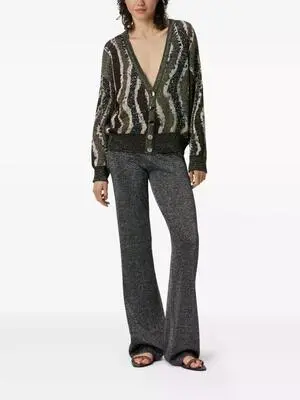 Missoni Metallic Effect Flared Leg Trousers - Grey