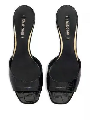 Roberto Cavalli Crocodile-effect Mules