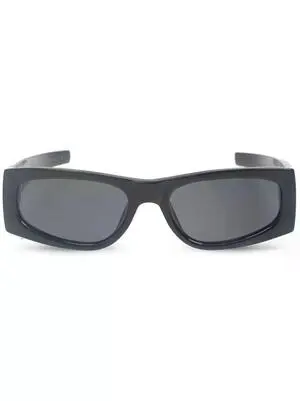 Saint Laurent Logo Rectangle Sunglasses - Black