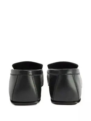 GIUSEPPE ZANOTTI Leather Loafers With Gold-tone Detail - Black