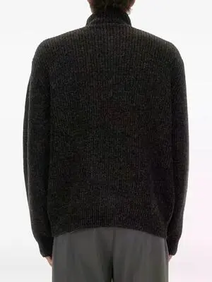 LEMAIRE High-neck Ribbed Knit Sweater - Black