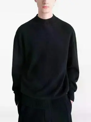 LEMAIRE Lemiare Rib-knit Trim Mock Neck Sweater - Black