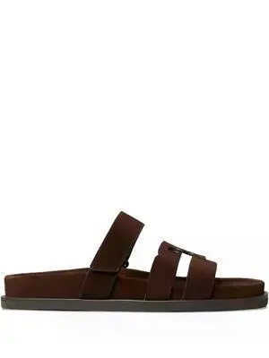 Tory Burch Ines Slides With Split Double T Design - Brown