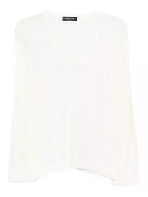 Fabiana Filippi V-neck Long Sleeve T-shirt - Neutrals