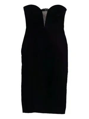 TOM FORD Velvet Strapless Sweetheart Neck Dress - Blue