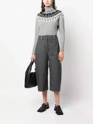 Fabiana Filippi Pressed Crease Wool Cropped Trousers