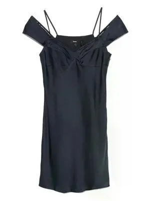 Theory Off-shoulder Draped Mini Dress - Blue