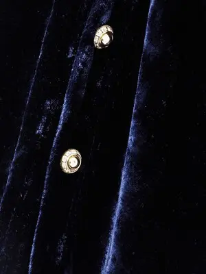 Rabanne Asymmetric Ruched Velvet Turtleneck Dress