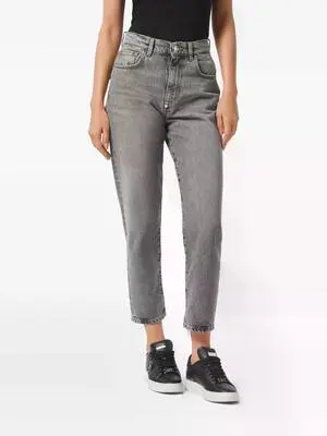 Philipp Plein Mom Fit Jeans With Rear Logo Patch