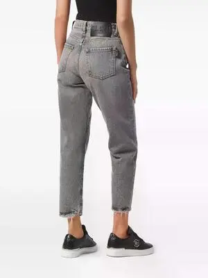 Philipp Plein Mom Fit Jeans With Rear Logo Patch