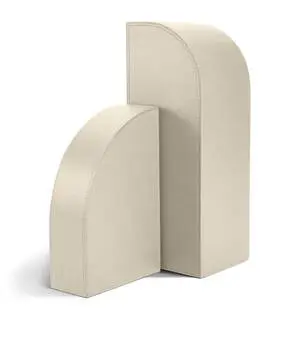 Assouline Leather Left Cubist Bookend - Neutral
