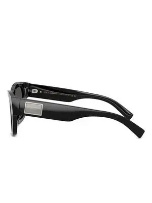 Dolce & Gabbana Square Frame Sunglasses With Logo Plaque - Black