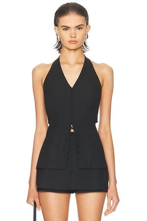 Cult Gaia Helio Halterneck Top - Black