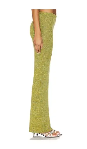ASTA RESORT Carolina Sequined Knit Maxi Skirt - Olive