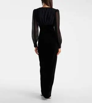 Alessandra Rich Velvet And Georgette Gown