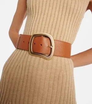 Gabriela Hearst Wide Leather Belt With Buckle Fastening