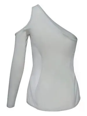 Issey Miyake One-shoulder Long-sleeve Shirt With Mesh Panelling