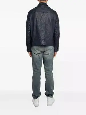 Zadig&Voltaire Zip-up Crinkled Leather Jacket With Embossed Wings