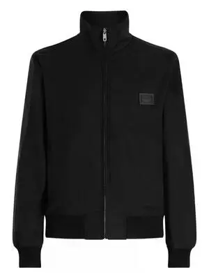 Dolce & Gabbana Logo Patch Zip-up Bomber Jacket