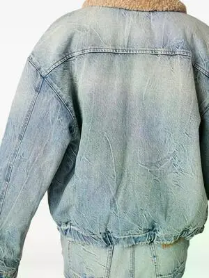 Miu Miu Shearling Collar Denim Jacket