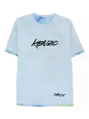 Kenzo X Futura 2000 Logo-print Cotton T-shirt - Blue