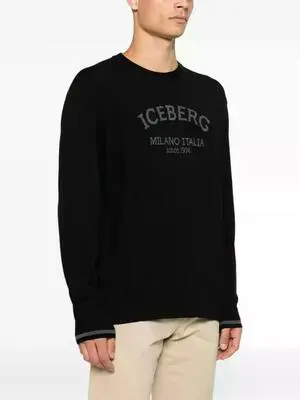 Iceberg Logo Embroidered Wool Sweater