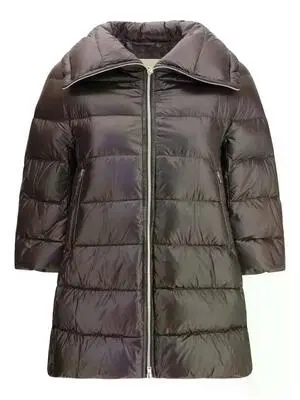 Herno Quilted High-collar Coat - Brown
