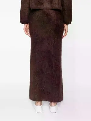 Soft Goat Cashmere Skirt - Brown