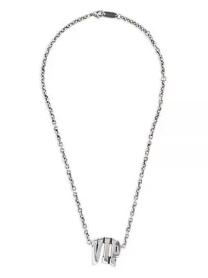 Balenciaga Vip-plaque Necklace - Silver