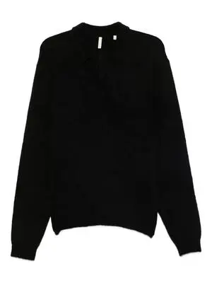 SUNFLOWER Polo-collar Sweater Black