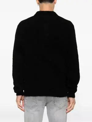 SUNFLOWER Polo-collar Sweater - Black