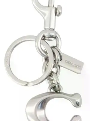 COACH Logo-plaque Keyring - Silver