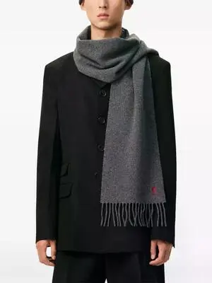 AMI Paris De Coeur Logo-embroidered Scarf