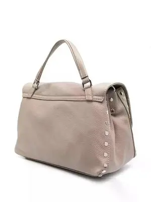 ZANELLATO Stud Detail Leather Shoulder Bag - Neutrals