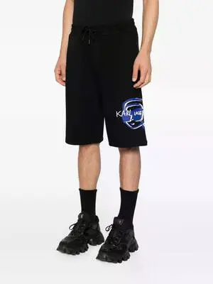 Karl Lagerfeld Graphic Print Drawstring Shorts