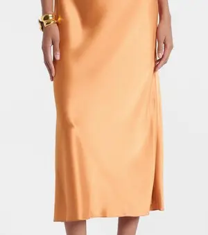 Galvan Sienna Halterneck Satin Midi Dress