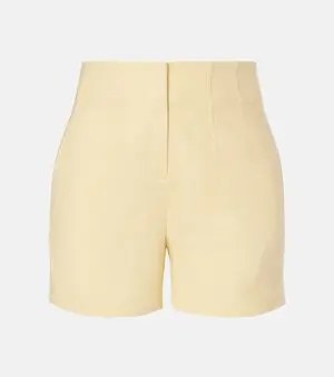 Veronica Beard Brit High-rise Linen-blend Shorts