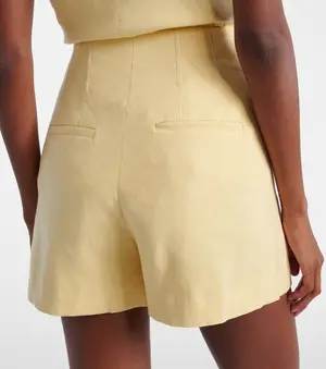 Veronica Beard Brit High-rise Linen-blend Shorts