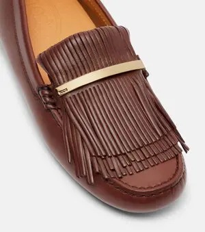 TOD'S Gommino Fringed Leather Driving Shoes