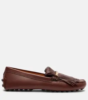 TOD'S Gommino Fringed Leather Driving Shoes