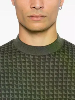 Emporio Armani Geometric Pattern Virgin Wool Sweater