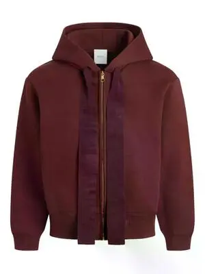 PATOU Logo-embroidered Zip-up Hoodie - Red