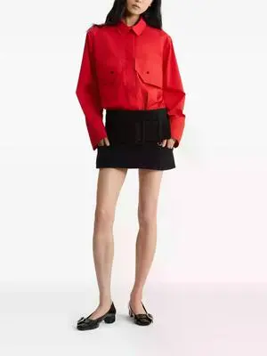 PATOU Pocket-detail Organic Cotton Shirt - Red