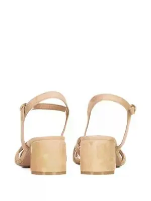POCHE PARIS Strappy Block-heel Sandals - Neutrals