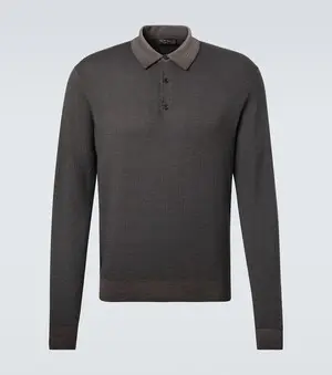 Loro Piana Jacaranda Wool And Silk Polo Shirt - Brown