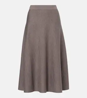 Jardin Des Orangers Virgin Wool Midi Skirt - Grey