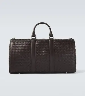 Bottega Veneta Intrecciato Leather Duffle Bag - Brown